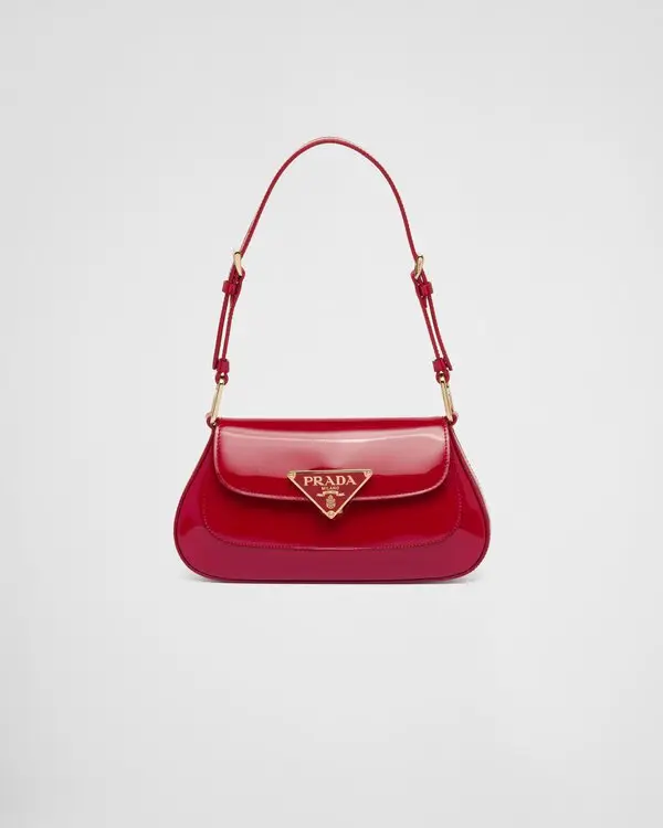 Prada Patent Leather Shoulder Bag - Cherry Red | Editorialist